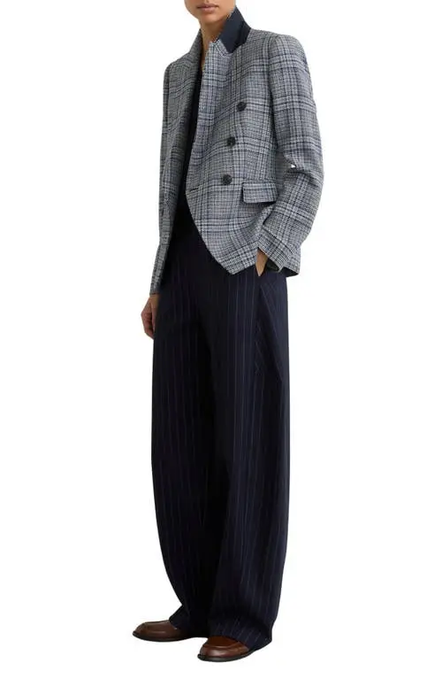 REISS Larissa Plaid Double Breasted Jacket