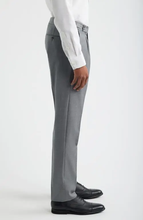 Zanella Danny Pleated Wool Dress Pants - Light Grey