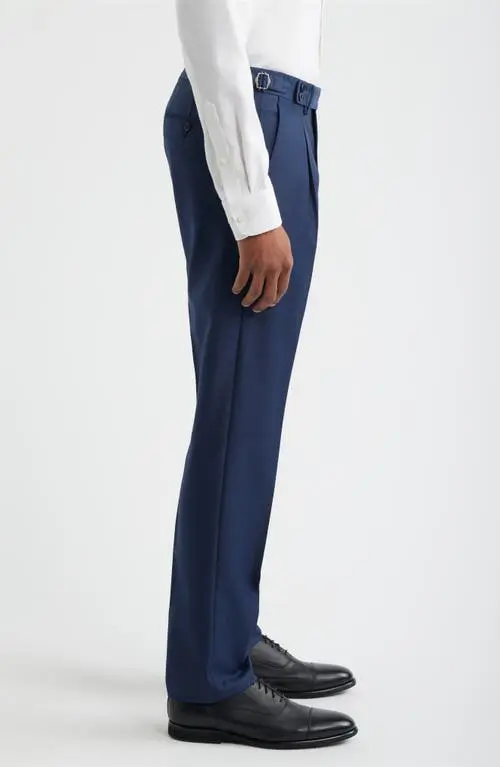 Zanella Danny Pleated Solid Wool Dress Pants