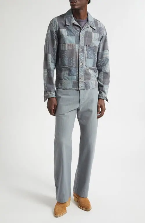 Double Rl Patchwork Trompe L'oeil Jersey Chore Jacket