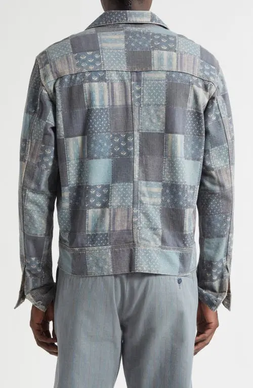 Double Rl Patchwork Trompe L'oeil Jersey Chore Jacket