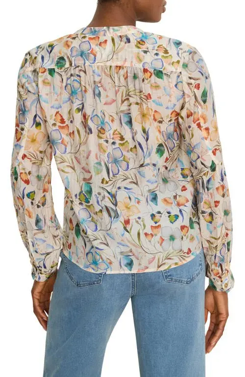 NIC+ZOE Pressed Floral Print Button-up Shirt