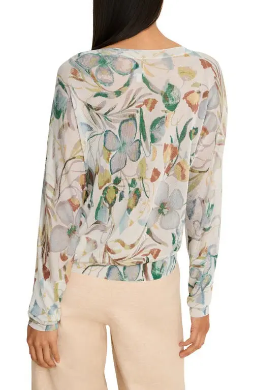 NIC+ZOE Pressed Flowers Metallic Sweater