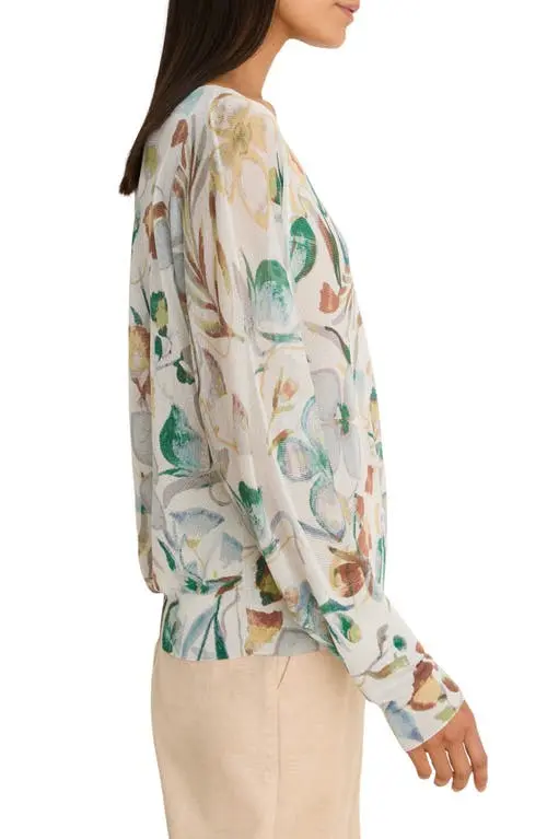NIC+ZOE Pressed Flowers Metallic Sweater