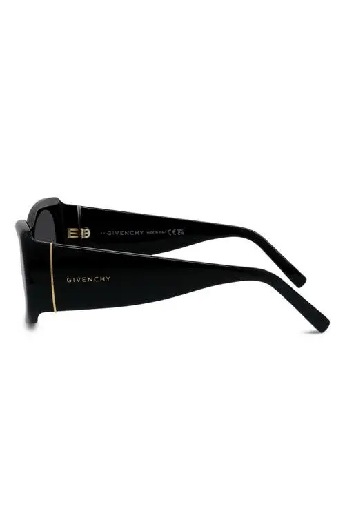 Givenchy Geometric Sunglasses - Shiny Black/smoke