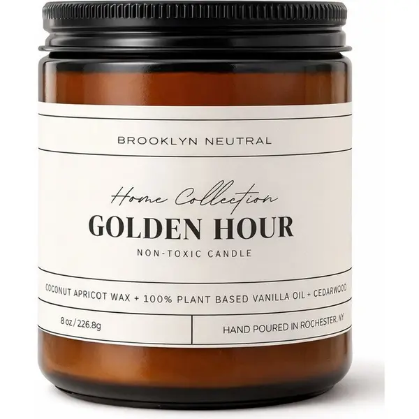 BROOKLYN NEUTRAL Golden Hour: Vanilla Santal Non-toxic Luxury Candle - None