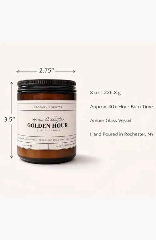 BROOKLYN NEUTRAL Golden Hour: Vanilla Santal Non-toxic Luxury Candle