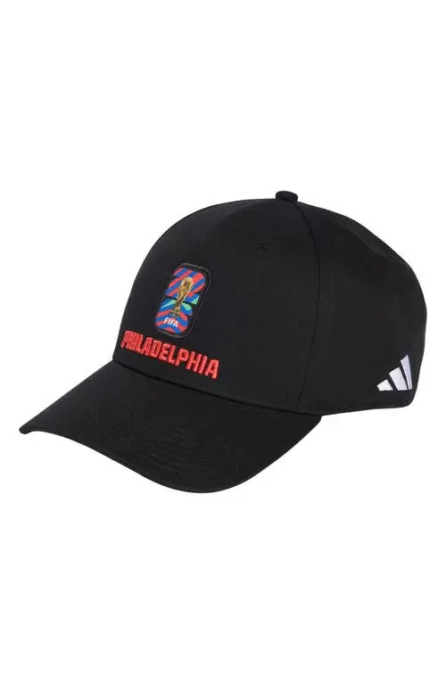 Adidas Fifa World Cup 2026 Philadelphia Adjustable Baseball Cap - Black/white