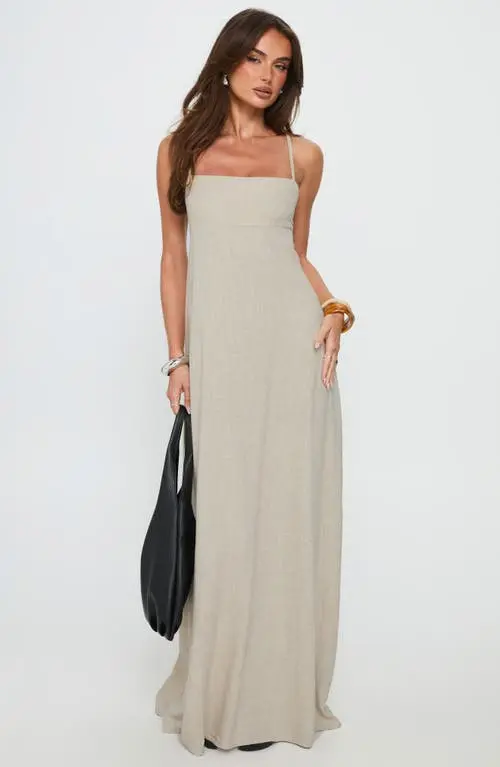 Princess Polly Solie Tie-back Maxi Dress - Natural