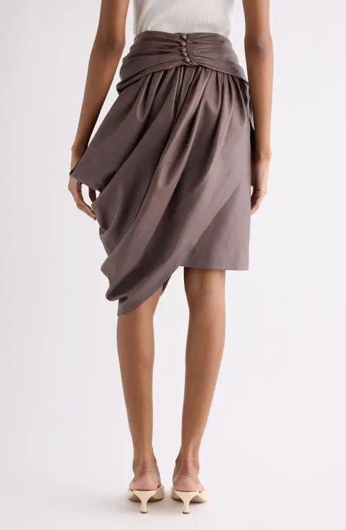 Chloé Technical Satin Faux Wrap Skirt