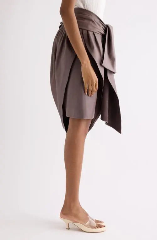 Chloé Technical Satin Faux Wrap Skirt