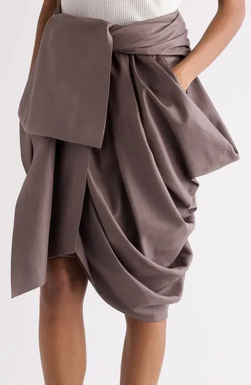 Chloé Technical Satin Faux Wrap Skirt