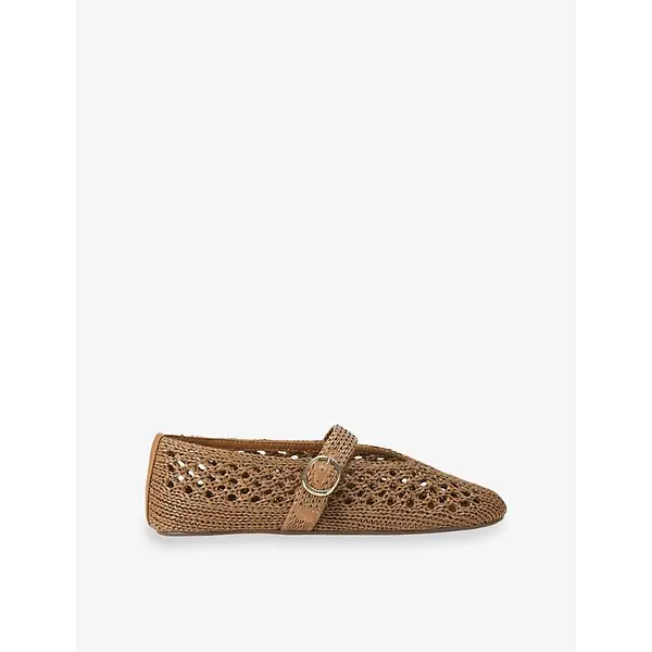 Steve Madden Alara Woven Ballet Flats With Buckle Fastening - Tan Comb