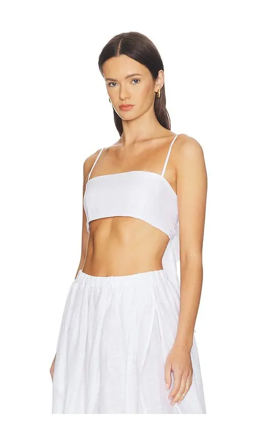 Susana Monaco Solid Linen Tie Back Top