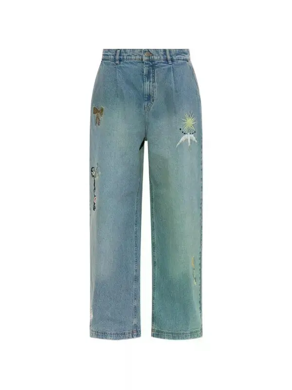 Munthe Brali Embroidered Wide-leg Jeans