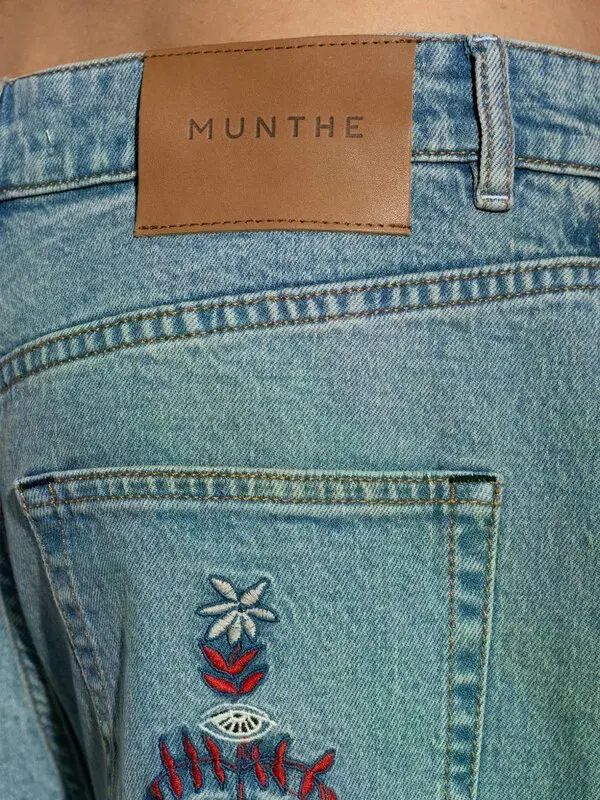 Munthe Brali Embroidered Wide-leg Jeans