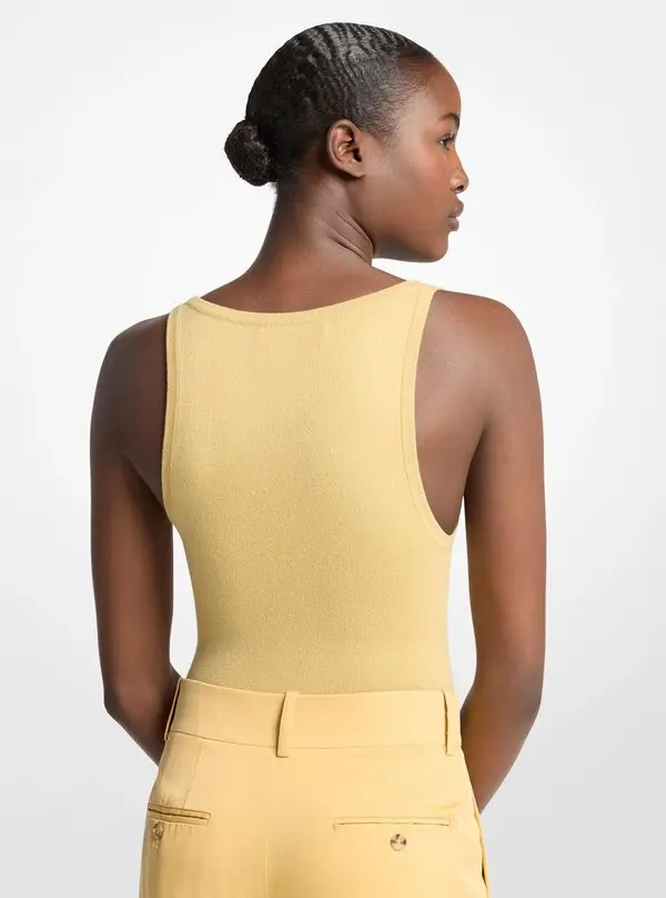 Michael Kors Stretch Cashmere Blend Bodysuit - Yellow