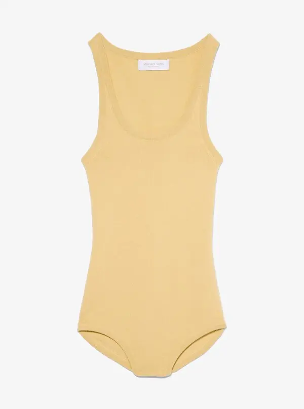 Michael Kors Stretch Cashmere Blend Bodysuit - Yellow