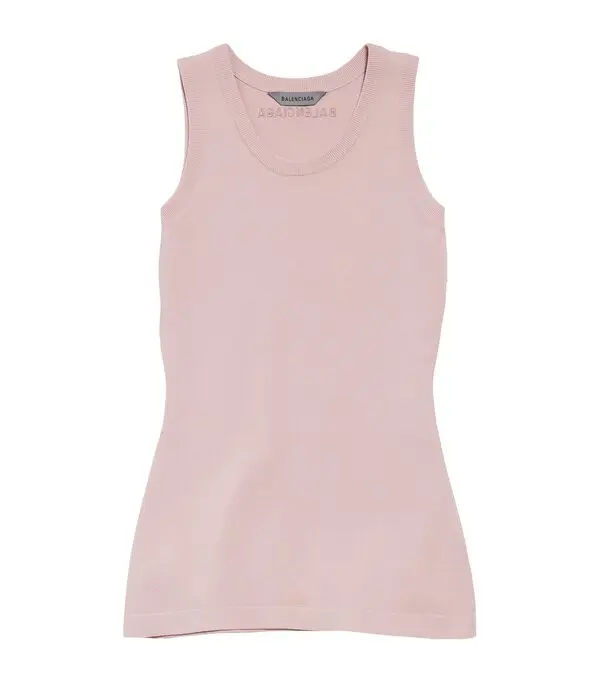 Balenciaga Ribbed Logo Tank Top - Blue