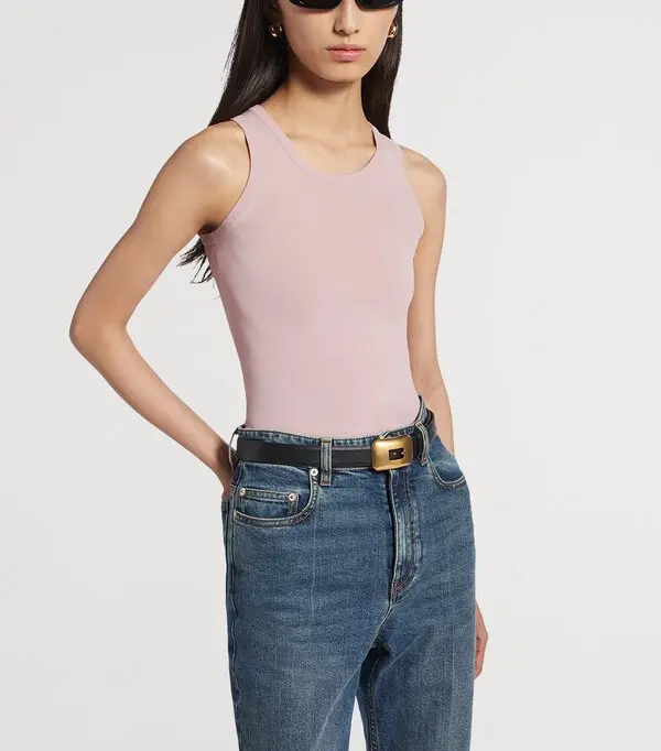 Balenciaga Ribbed Logo Tank Top - Blue