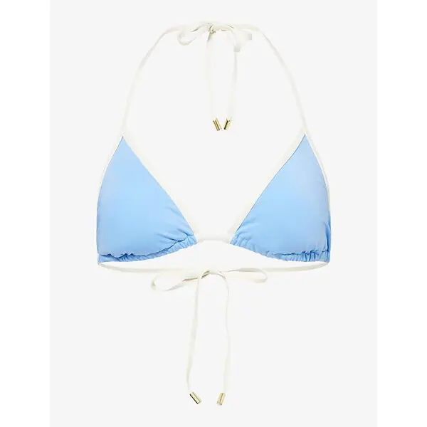 Monday Swimwear Palma Triangle Bikini Top - Azure/ivory