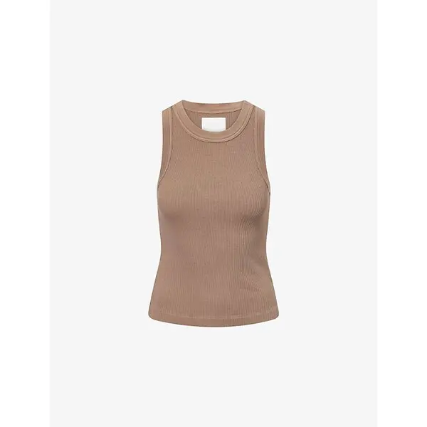 Citizens Of Humanity Isabel Ribbed Cotton-jersey Tank Top - Cocoa (md Grey Brown)