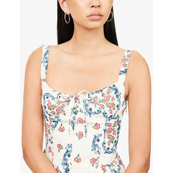 Agua Bendita Floral Cotton Mini Dress