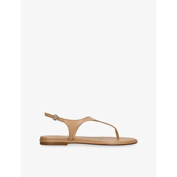AeydĒ Raine Leather Thong Sandals - Mid Brown