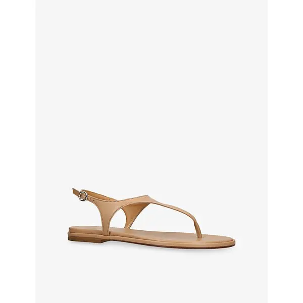 AeydĒ Raine Leather Thong Sandals - Mid Brown