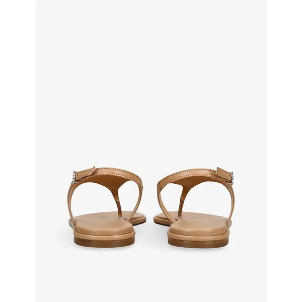 AeydĒ Raine Leather Thong Sandals - Mid Brown