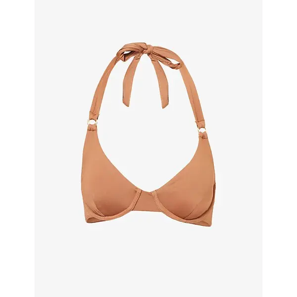 Monday Swimwear Honolulu Ring-hardware Underwired Bikini Top - Caramel