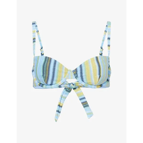 Monday Swimwear Capri Bikini Top - Sardinia Stripe Azure