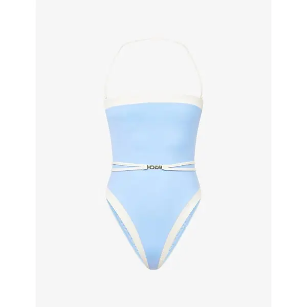 Monday Swimwear Miami Belted Swimsuit - Azure/ivory