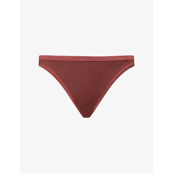 TALA Contrast Cheeky Mid-rise Bikini Bottoms - Deep Rust