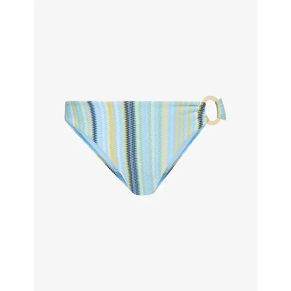 Monday Swimwear Bronte Bikini Bottom - Sardinia Stripe Azure