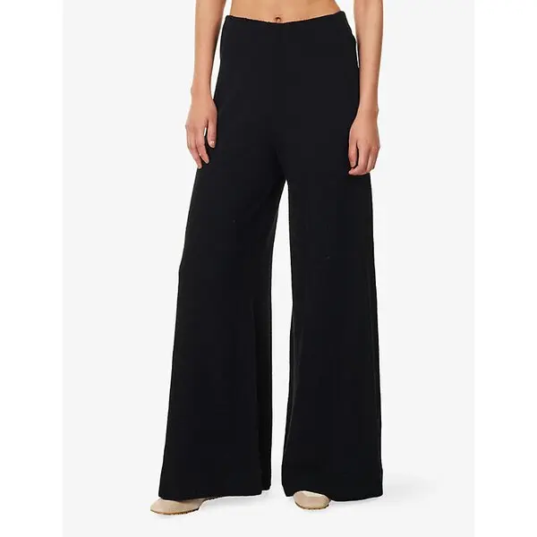 ME+EM Textured Palazzo Cotton-blend Trousers