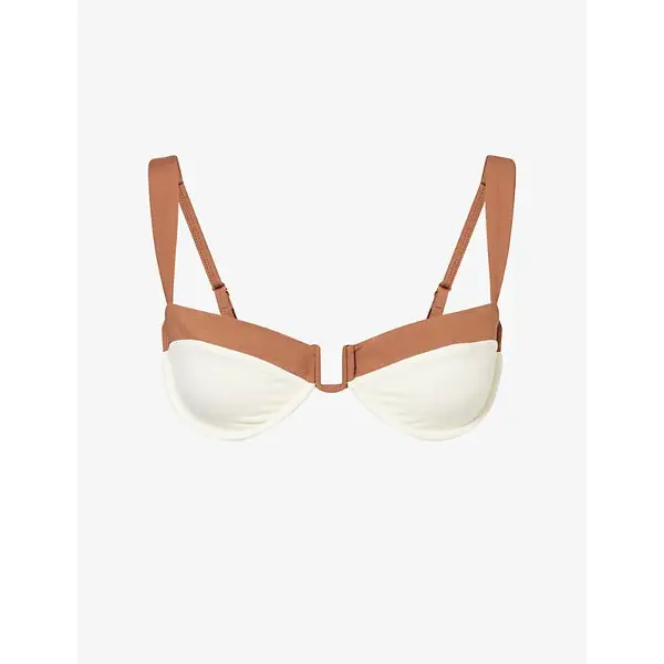 Monday Swimwear Cala Roja Bikini Top - Ivory/caramel