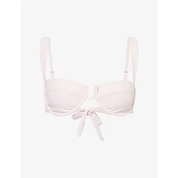 Monday Swimwear Cala Roja Underwired Bikini Top - Powder Pink Rib