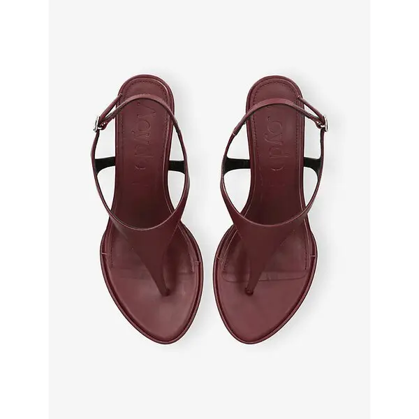 AeydĒ Roose Leather Wedge Sandals - Wine