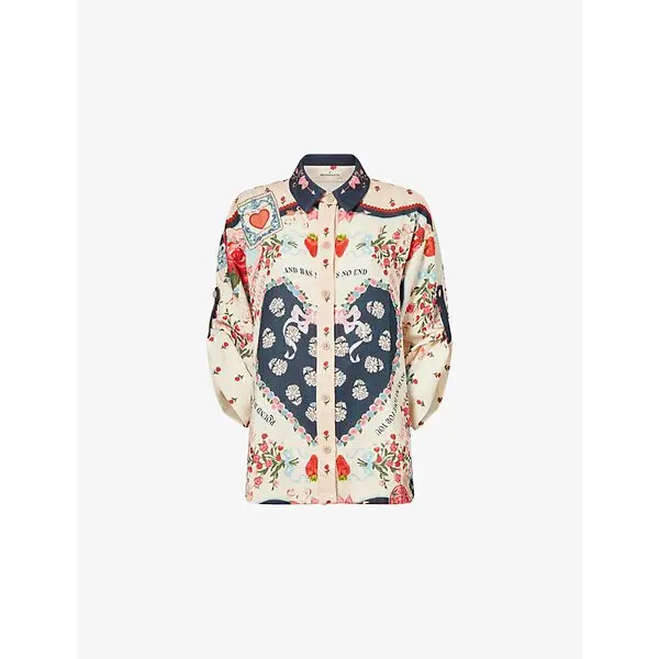 Agua Bendita Chrissy Cherish Mix-print Cotton Shirt