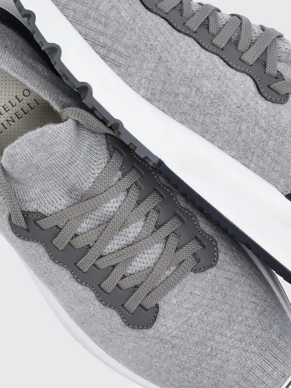 Brunello Cucinelli Knit Low-top Sneakers - Grey