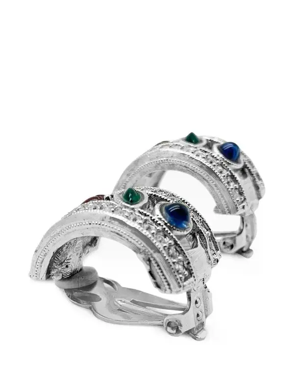 Givenchy 1980s Tutti Frutti Crystal & Glass Earrings - Silver