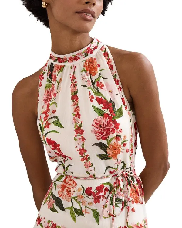 PHASE EIGHT Nita Floral Halterneck Midi Dress
