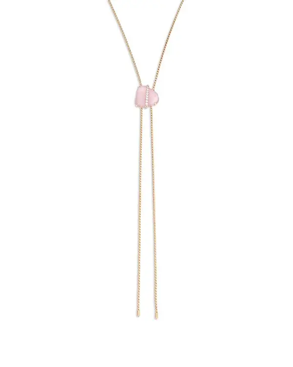 Ettika Tranquil Cove Bolo Necklace - Rose Quartz