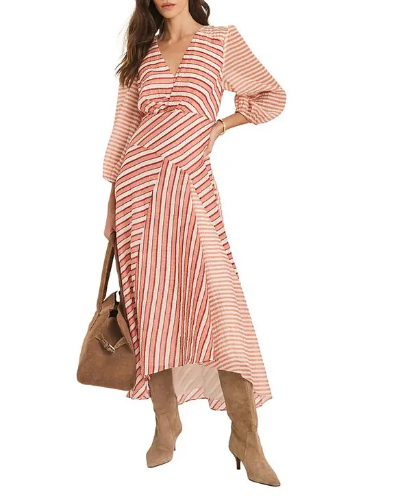 Mint Velvet Striped Panelled Midi Dress