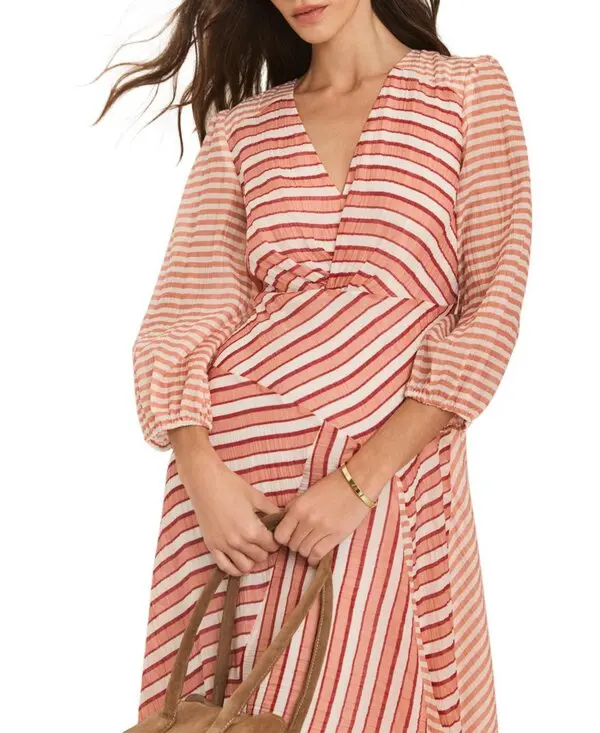 Mint Velvet Striped Panelled Midi Dress