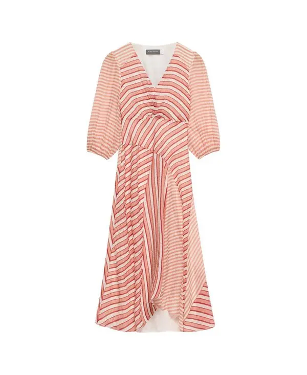 Mint Velvet Striped Panelled Midi Dress