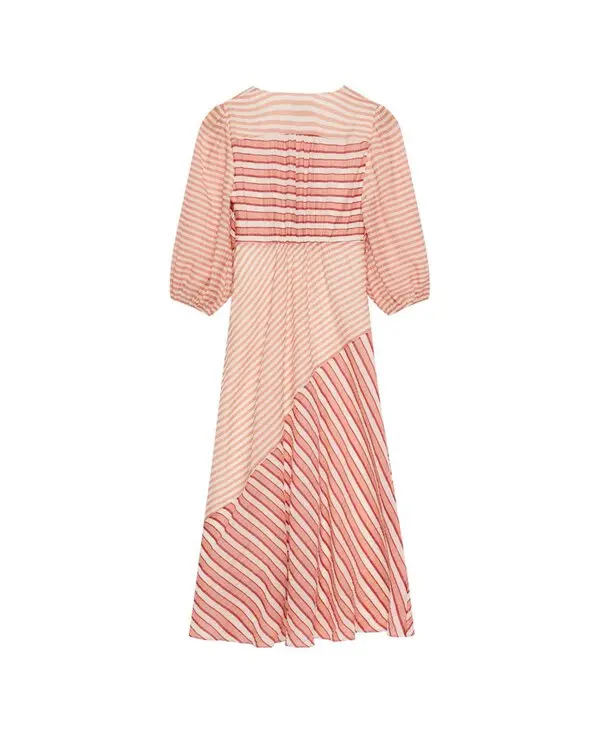 Mint Velvet Striped Panelled Midi Dress