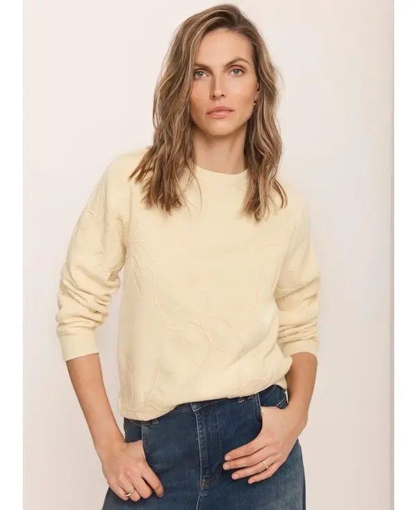 Mint Velvet Embroidered Crewneck Sweatshirt - Yellow