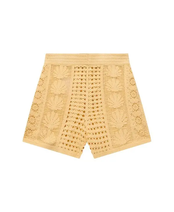 Mint Velvet Cotton Blend Crochet Shorts